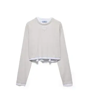 Prada Long-sleeved Jersey T-shirt - Grey