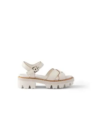 Prada Leather Sandals - Neutral
