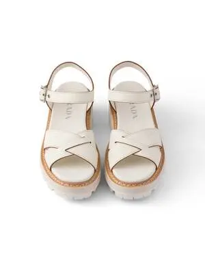 Prada Leather Sandals - Neutral