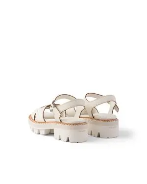 Prada Leather Sandals - Neutral