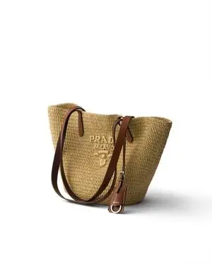 Prada Medium Crochet And Leather Tote Bag