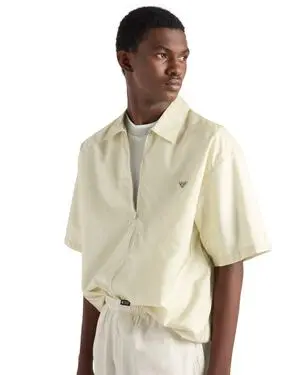Prada Short-sleeved Re-nylon Zip-up Shirt