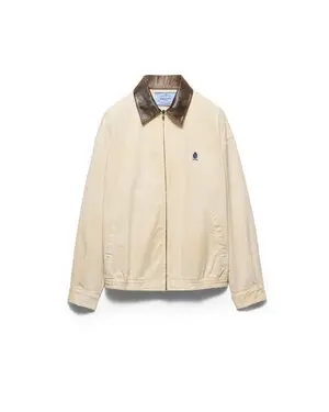 Prada Embroidered Garment-dyed Old Gabardine Blouson Jacket - Neutral