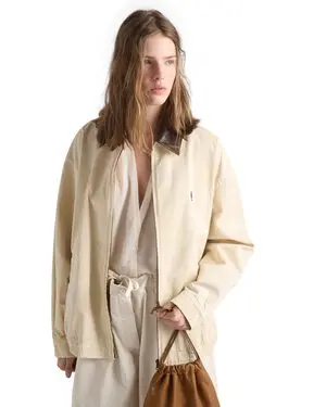 Prada Embroidered Garment-dyed Old Gabardine Blouson Jacket - Neutral