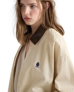 Prada Embroidered Garment-dyed Old Gabardine Blouson Jacket - Neutral