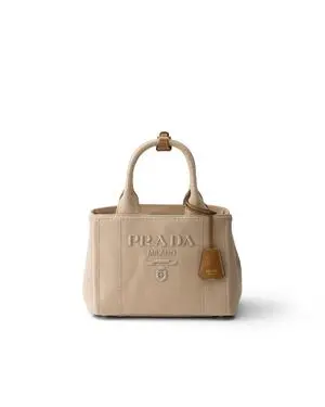 Prada Small Cotton Canvas Jardinière Bag - Neutral