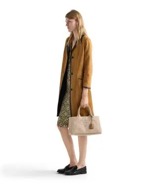 Prada Small Cotton Canvas Jardinière Bag - Neutral