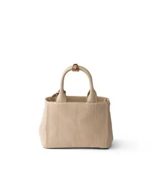 Prada Small Cotton Canvas Jardinière Bag - Neutral