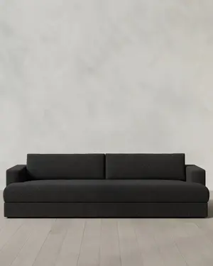 Quince Sierra Curved Arm Sofa In Performance Bouclé Charcoal