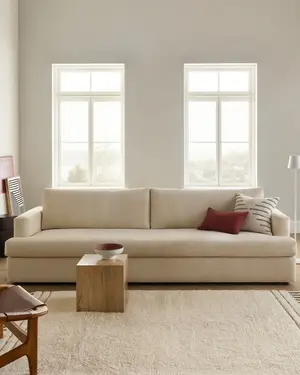 Quince Sierra Curved Arm Sofa In Performance Boucl - Fern