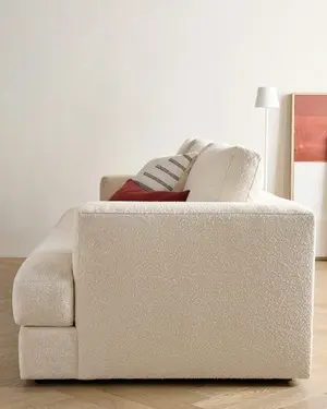 Quince Sierra Curved Arm Sofa In Performance Boucl - Fern