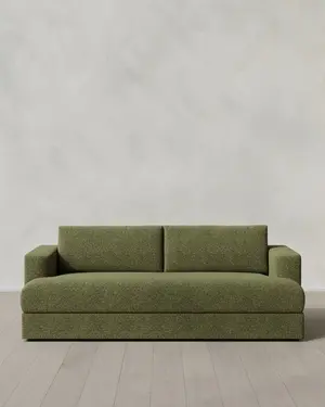 Quince Sierra Curved Arm Sofa In Performance Boucl - Fern