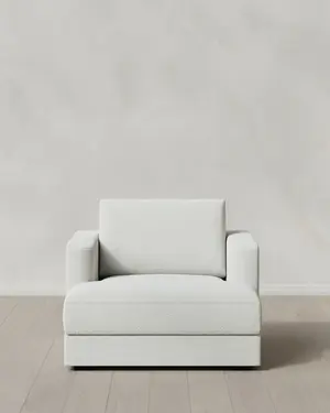 Quince Sierra Curved Arm Accent Chair In Performance Boucle - Cloud White
