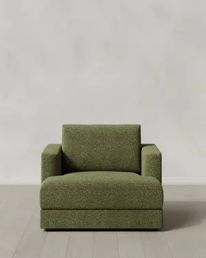 Quince Sierra Curved Arm Accent Chair In Performance Boucle - Fern