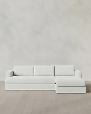 Quince Sierra Curved Arm Chaise Sectional - Cloud White