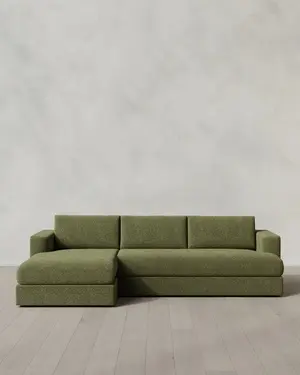 Quince Sierra Curved Arm Chaise Sectional - Fern