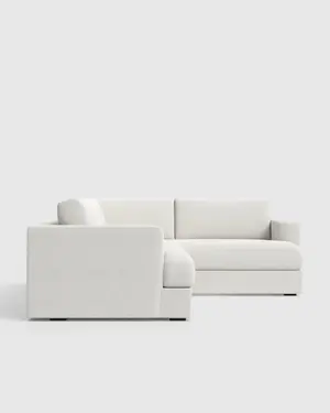 Quince Sierra Curved Arm L Sectional In Performance Boucle - Cloud White