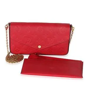 LOUIS VUITTON Monogram Empreinte Félicie Pochette - Red