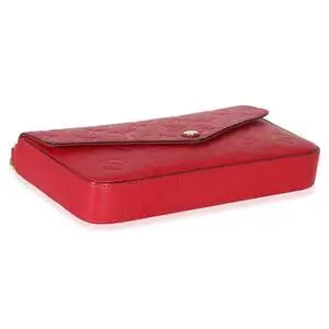 LOUIS VUITTON Monogram Empreinte Félicie Pochette - Red