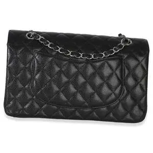 Chanel Quilted Caviar Double Flap Bag - Black