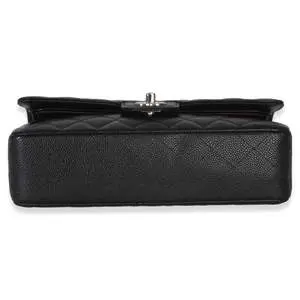 Chanel Quilted Caviar Double Flap Bag - Black