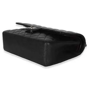 Chanel Quilted Caviar Double Flap Bag - Black