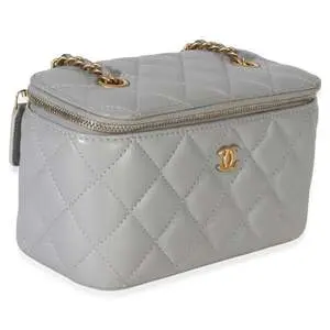 Chanel Quilted Lambskin Vanity Case - Gray