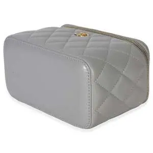 Chanel Quilted Lambskin Vanity Case - Gray