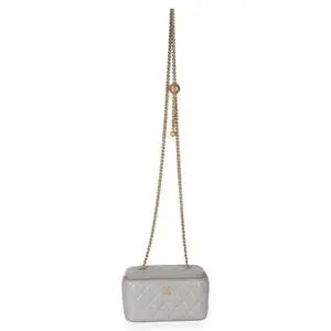 Chanel Quilted Lambskin Vanity Case - Gray