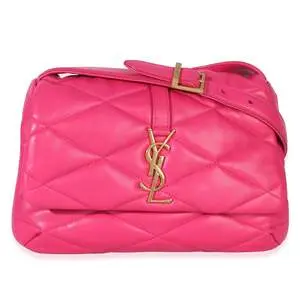 Saint Laurent Diamond Quilted Lambskin Le 5 A 7 Shoulder Flap Bag - Pink