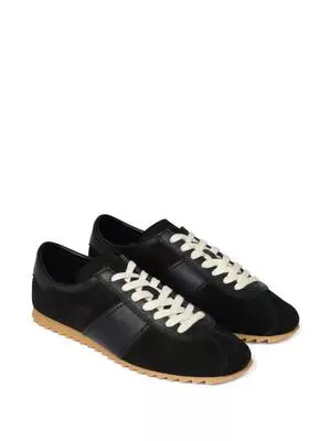 Sandro Leather And Suede Low-top Sneakers - Black