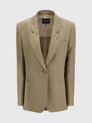 Giorgio Armani Single-breasted Linen Blazer - Grey
