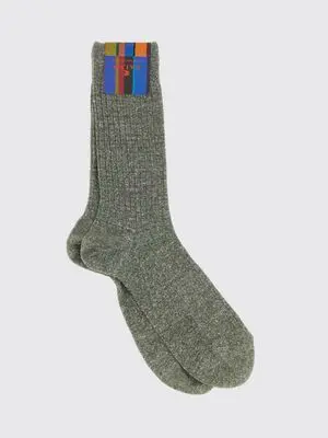 GALLO Ribbed Linen And Cotton Blend Socks - Green