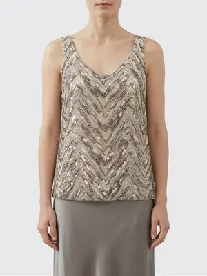Brunello Cucinelli Silk Top With Embroidered Sequins And Beads - White