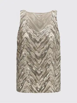 Brunello Cucinelli Silk Top With Embroidered Sequins And Beads