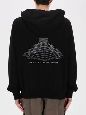 Rick Owens Cotton Hoodie With Graphic Print - Black