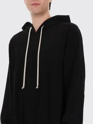 Rick Owens Cotton Hoodie With Graphic Print - Black