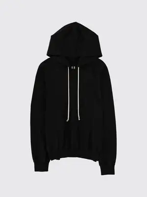 Rick Owens Cotton Hoodie With Graphic Print - Black