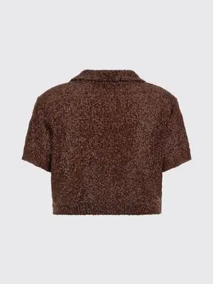 Brunello Cucinelli Sequined Linen Cashmere And Silk Polo Shirt - Brown