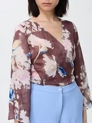 HANITA Floral Print Wrap Top