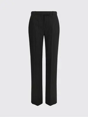 Alexander McQueen Pinstriped Wool Tailored Trousers - Black