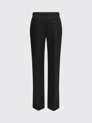 Alexander McQueen Pinstriped Wool Tailored Trousers - Black