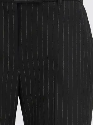 Alexander McQueen Pinstriped Wool Tailored Trousers - Black