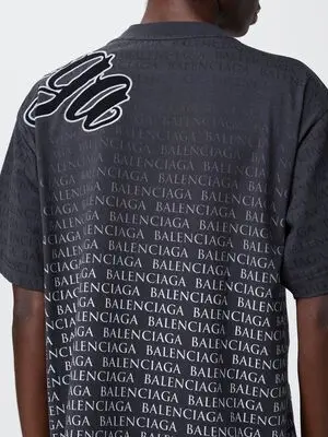 Balenciaga Cotton T-shirt With Logo - Black