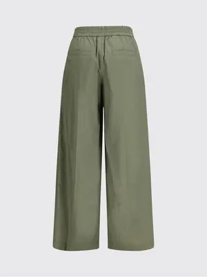 Brunello Cucinelli Wide Leg Cotton Blend Trousers - Green