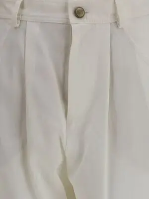 Brunello Cucinelli Cotton Wide Leg Trousers - White