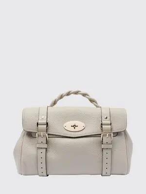 Mulberry Satchel Bag With Twisted Top Handle - Beige