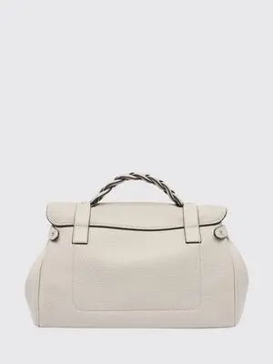 Mulberry Satchel Bag With Twisted Top Handle - Beige