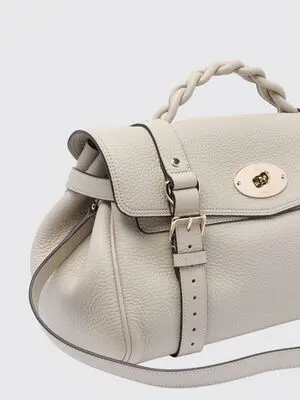 Mulberry Satchel Bag With Twisted Top Handle - Beige