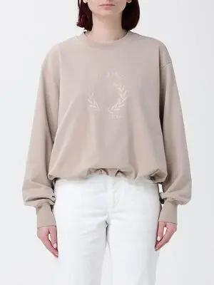 Brunello Cucinelli Cotton Crew Neck Sweatshirt With Emblem - Cocoa